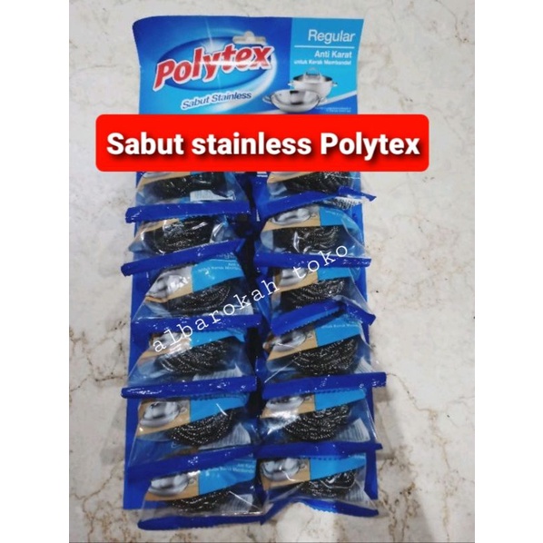 Jual Sabut stainless Polytex 12,5 gr / sabut kawat cuci piring / sabut ...