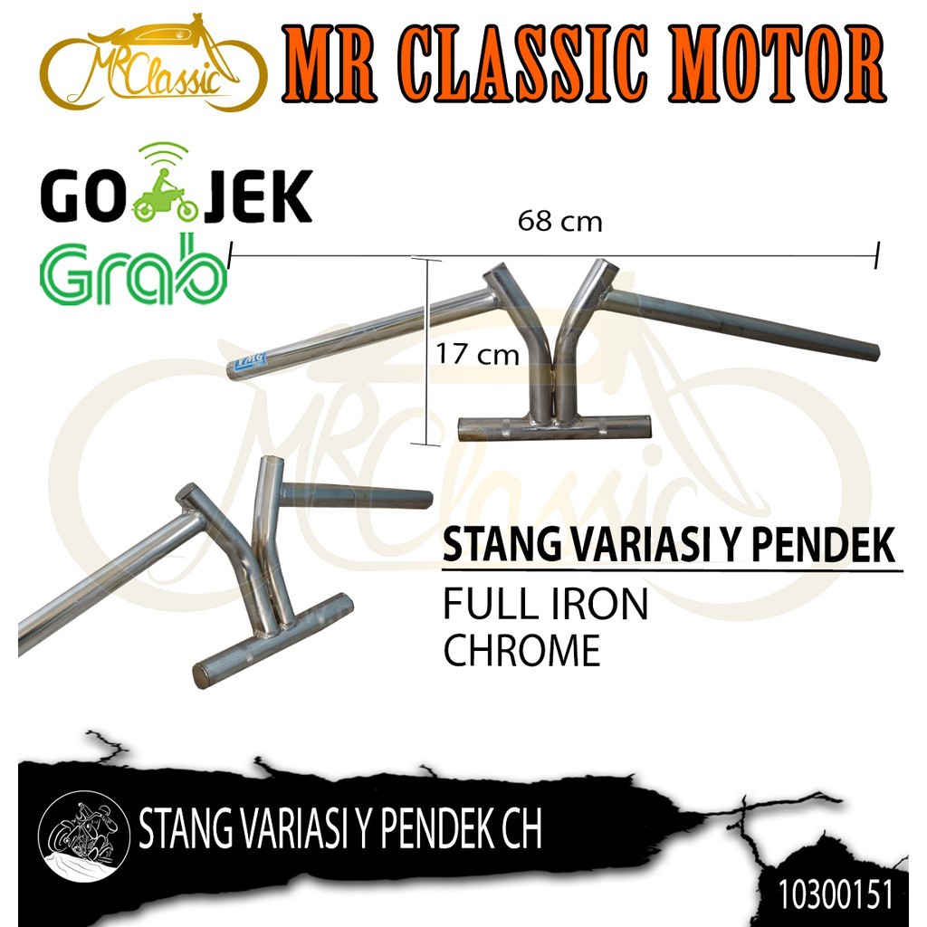 Jual Stang Motor Y Pendek Chrome Custom Variasi | Shopee Indonesia