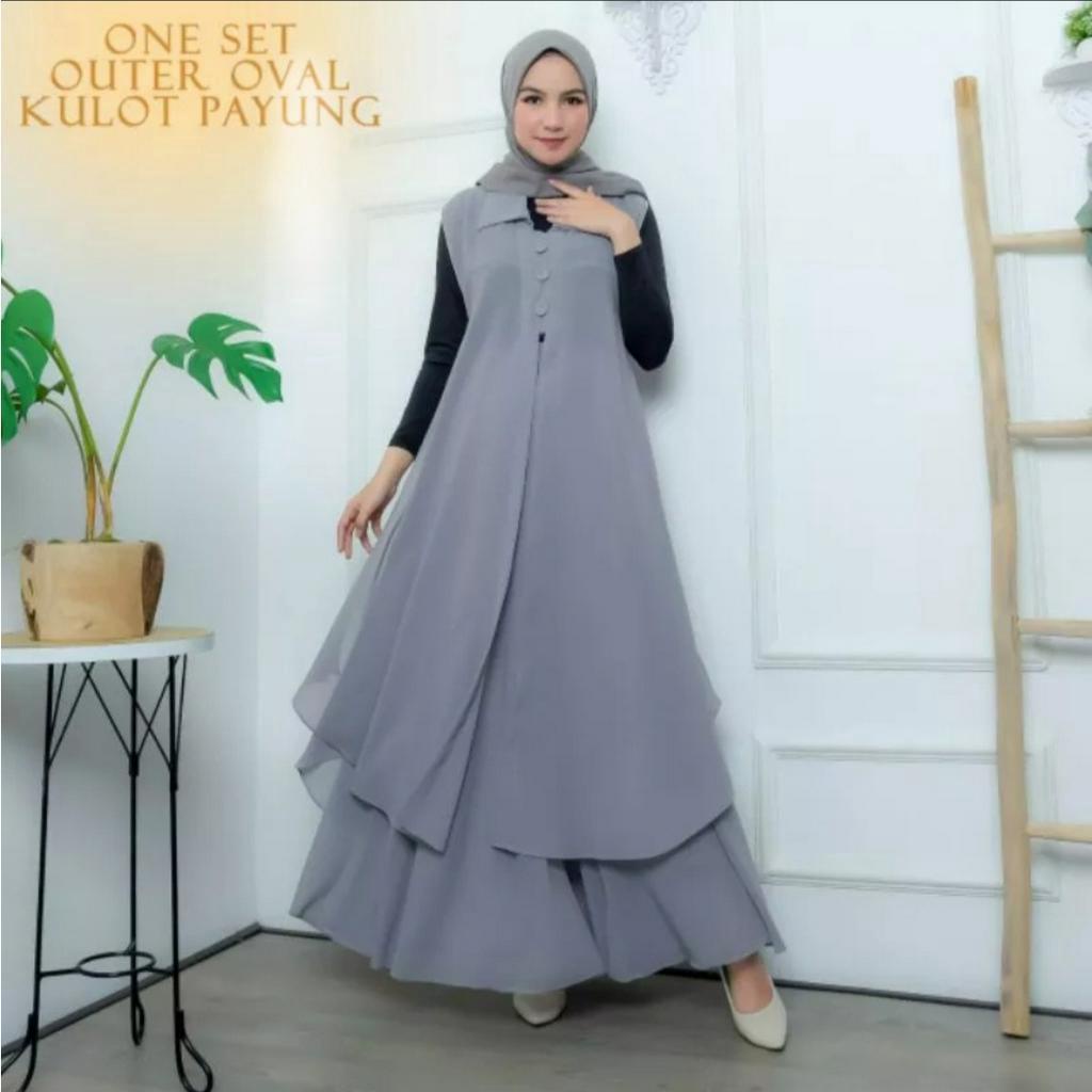 Jual SETCEL setelan celna kulot payung | baju one set wanita terbaru | setelan outer kekinian ...