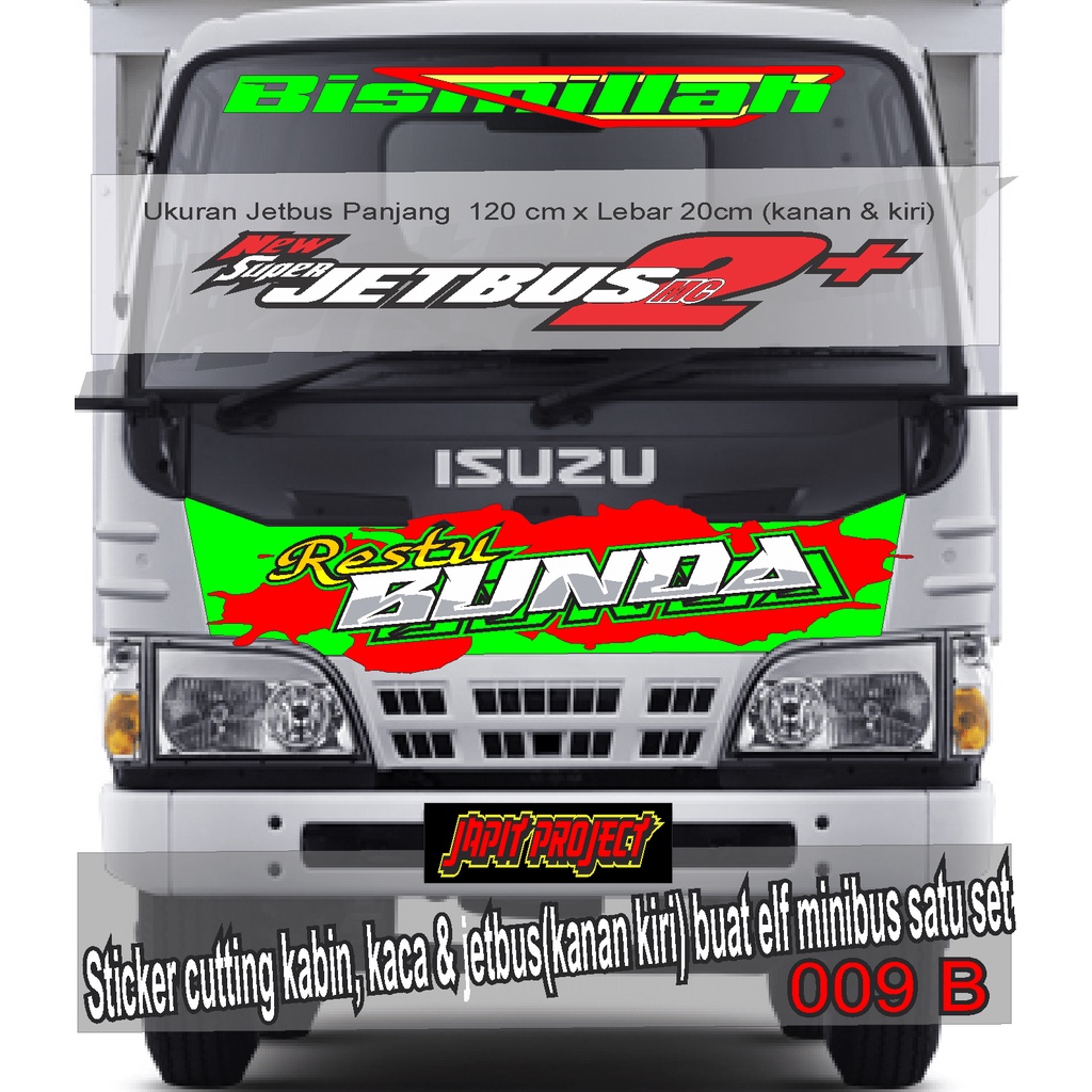 Jual STIKER CUTTING VARIASI ELF MINI BUS 1 SET KABIN DEPAN TULISAN ...