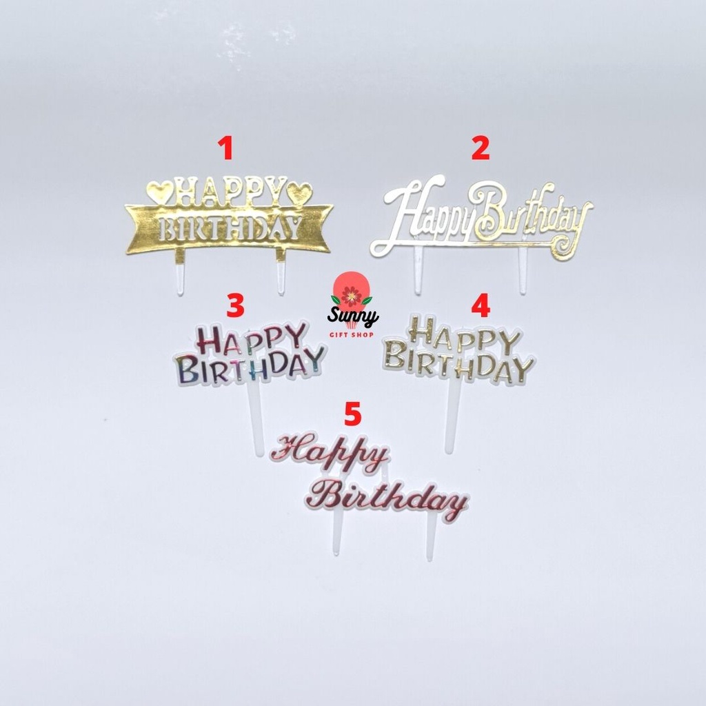 Jual Topper Kue Happy Birthday 2/ Topper Plastik / Topper murah /Topper ...