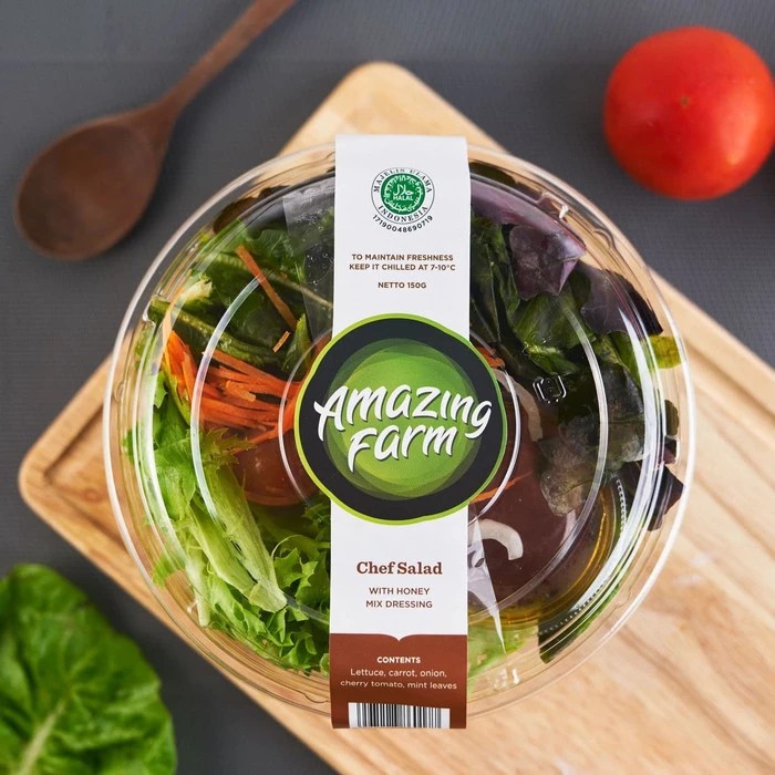 Jual Chef Salad with Honey Mix Dressing 150 gram Amazing Farm | Shopee ...