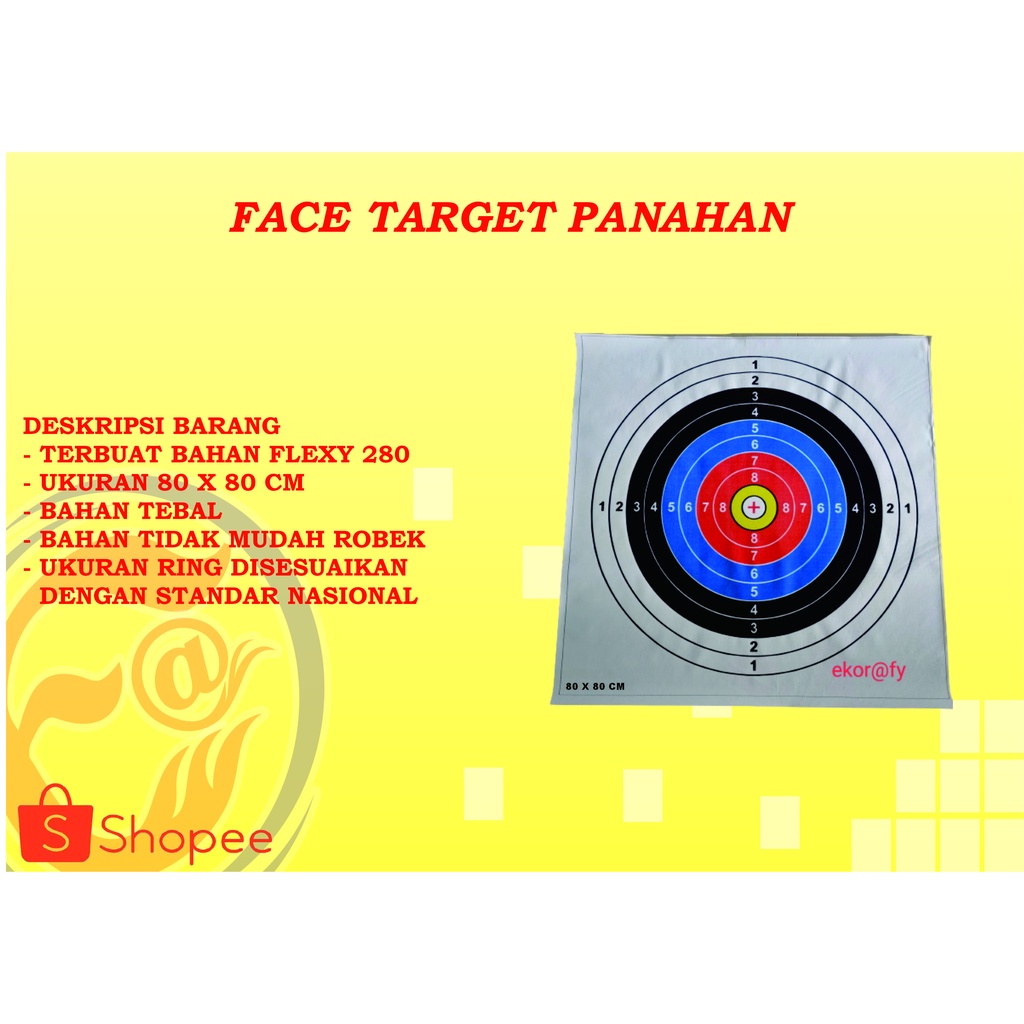 Jual 80 X 80 CM FACE TARGET / PRINT TARGET PANAHAN | Shopee Indonesia
