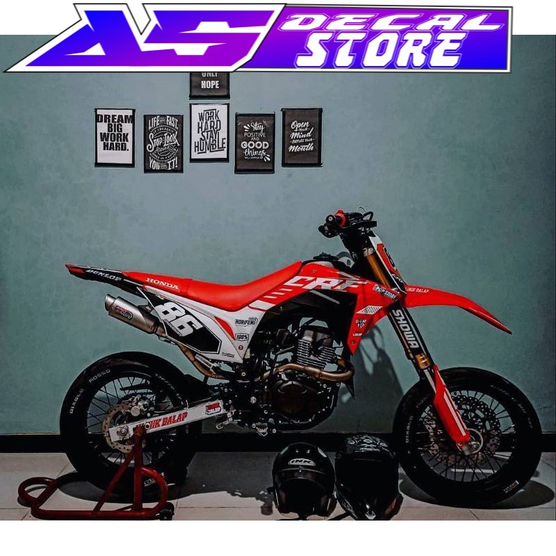 Jual decal sticker crf merah putih supermoto keren bisa request desain ...