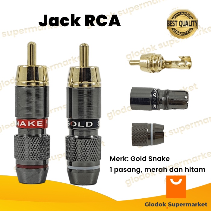 Jual Jack RCA Gold Snake Konektor Male 1 set | Shopee Indonesia