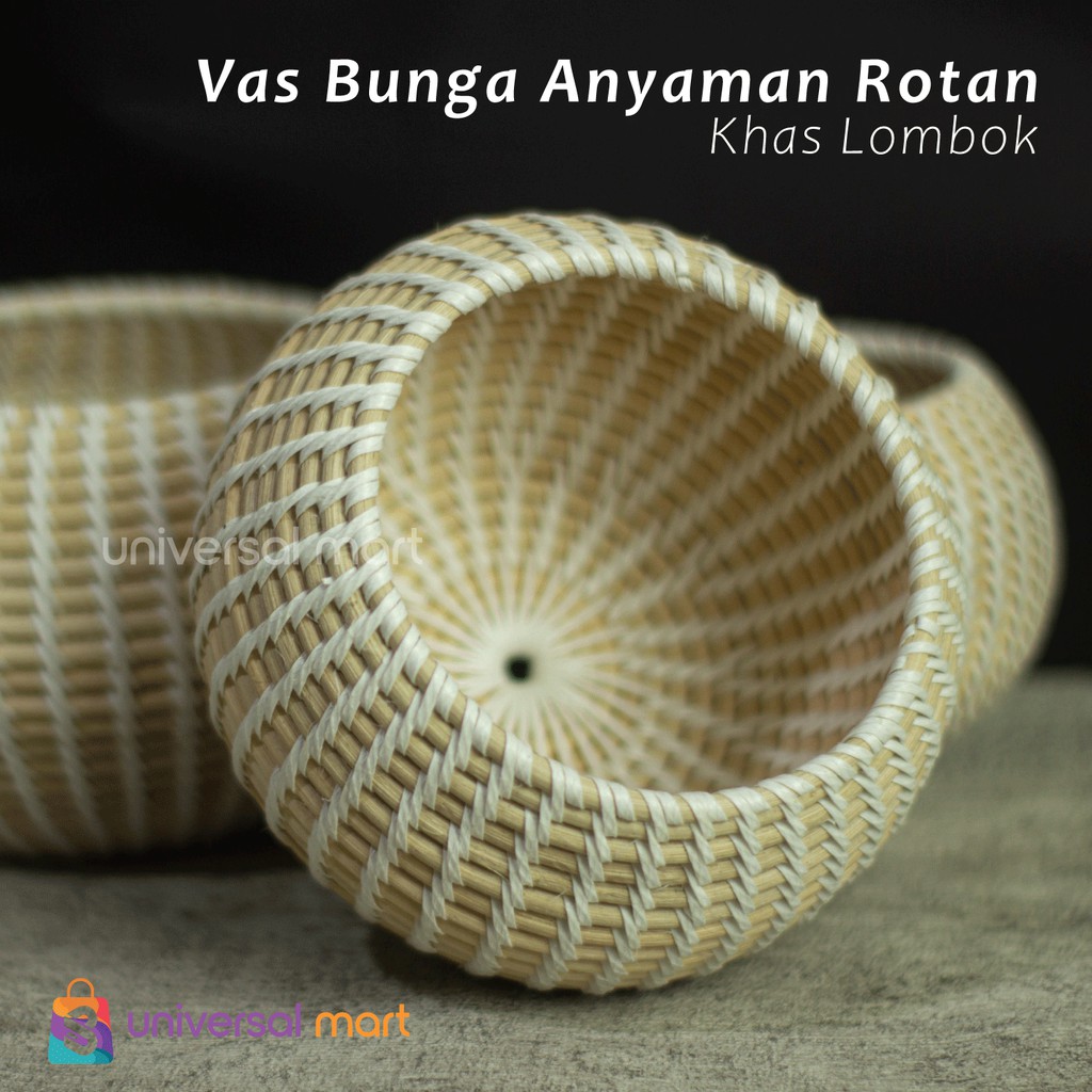 Jual Vas Bunga Anyaman Rotan Natural - Rotan Asli - Dekorasi Ruangan ...