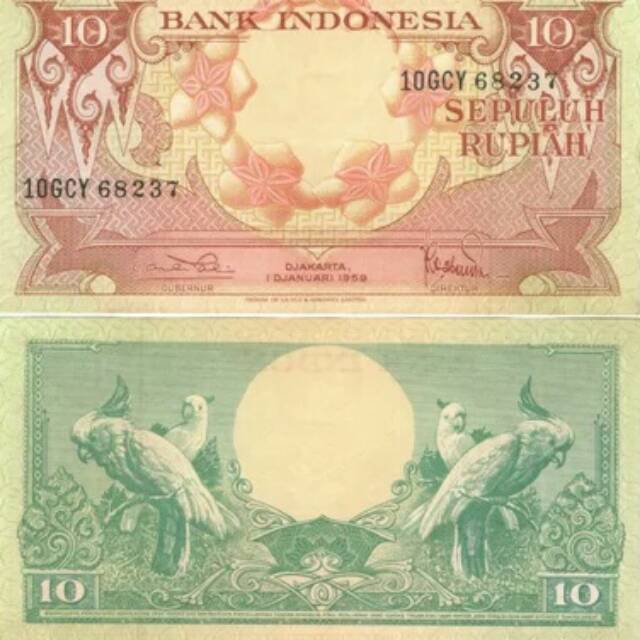 Jual Uang lama 10 Rupiah tahun 1959 Kakak Tua Jambul | Shopee Indonesia