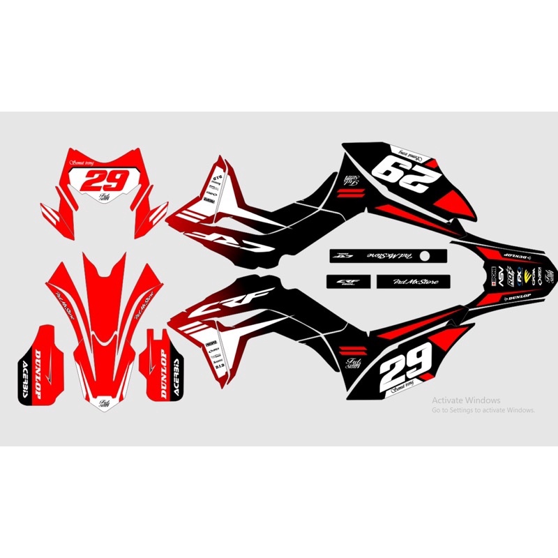 Jual DECAL CUSTOME CRF 150 L New 2022 Super glosy full Body Hitam merah ...