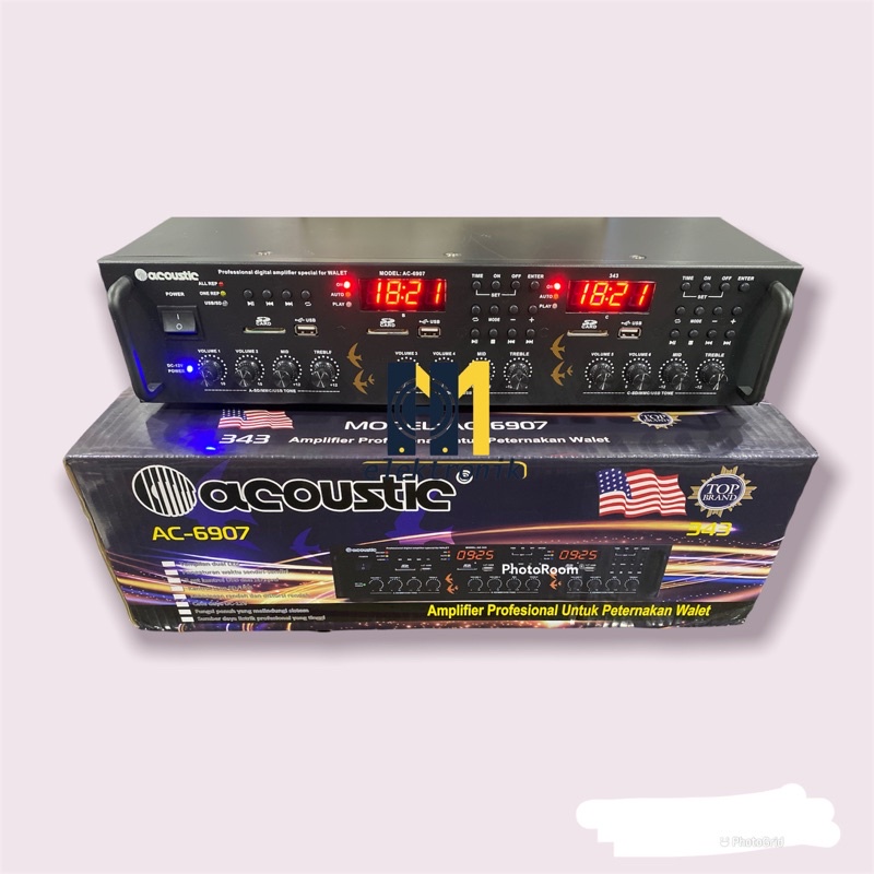 Jual Ampli Walet Acoustic AC 343 3 Player + Timer amplifier with Automatic Charge aki | Shopee ...