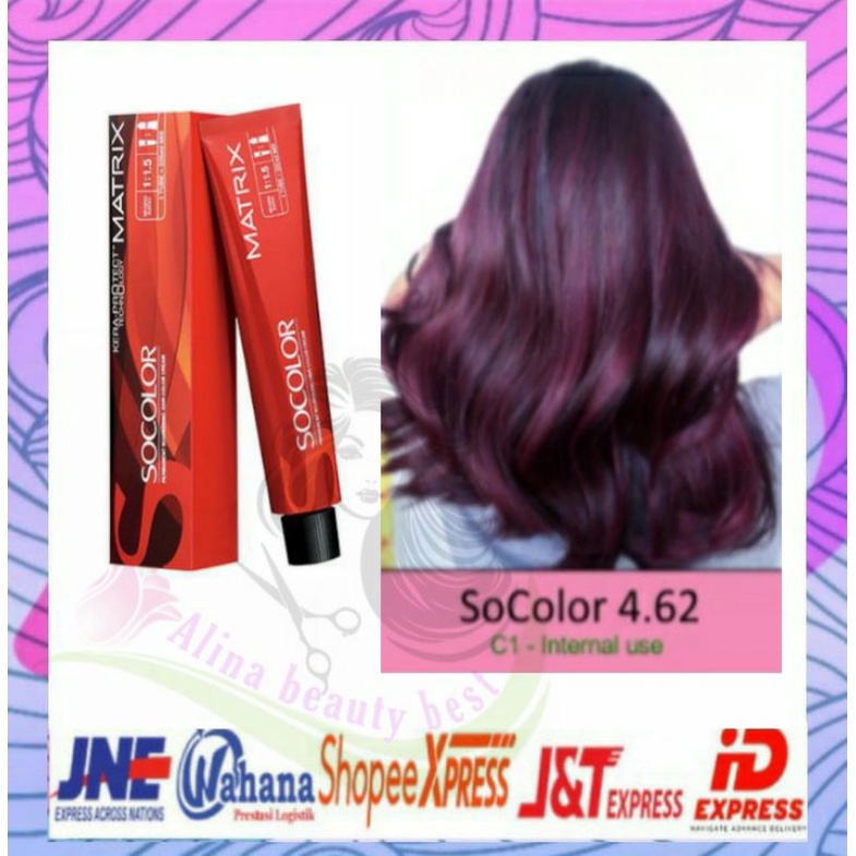 Jual cat rambut matrix socolor 4.62 / 4RV + Oxydant 135ml | Shopee ...