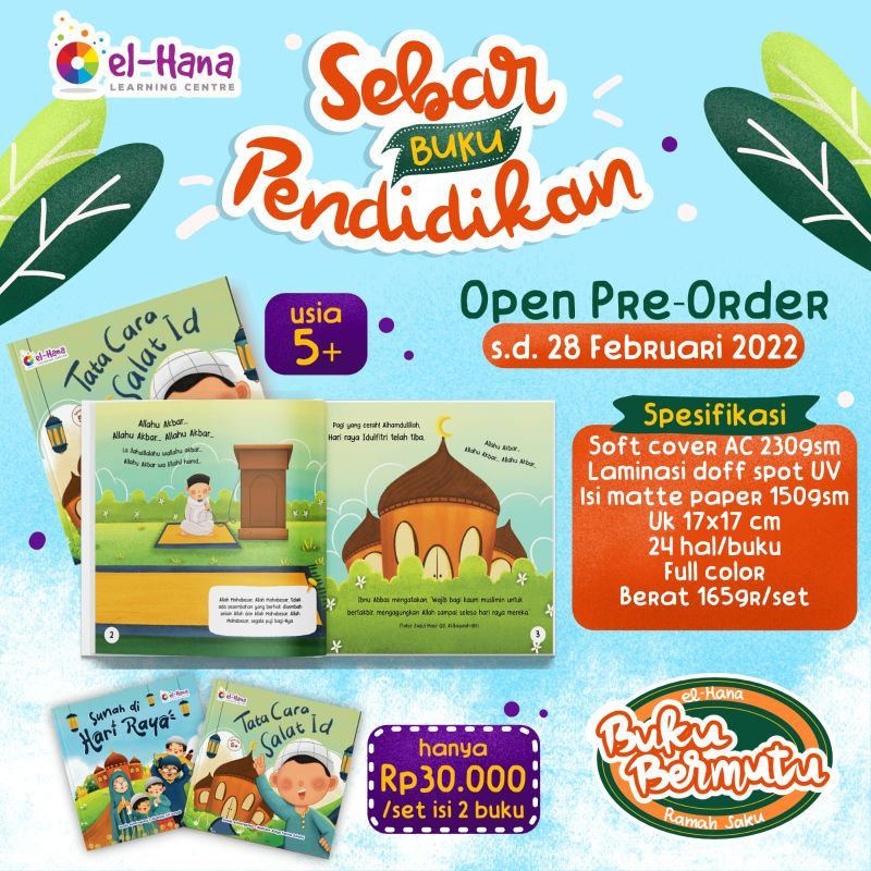 Jual el-Hana Sebar Buku Pendidikan Hari Raya Isi 2 Buku Sunah di Hari Raya dan Tata Cara Shalat ...