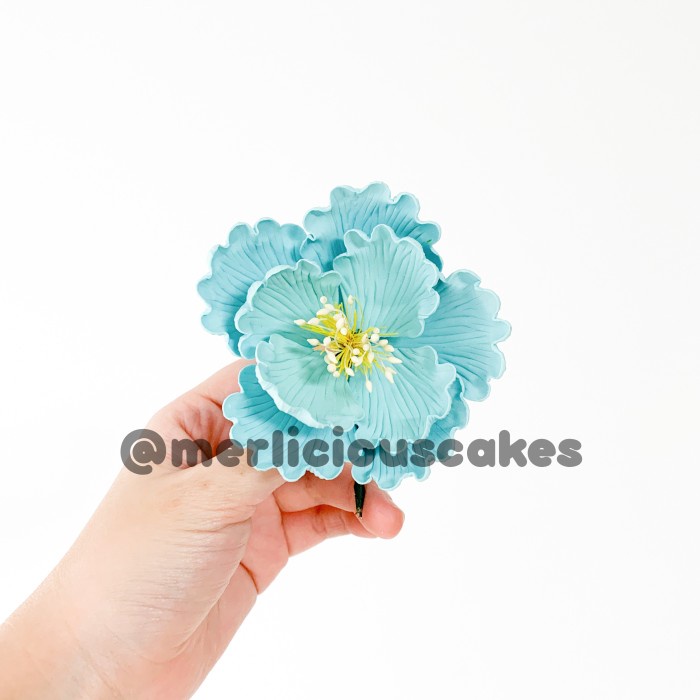 Jual Peony Blue Biru Bunga Gumpaste Flower Cake Kue Topper | Shopee Indonesia