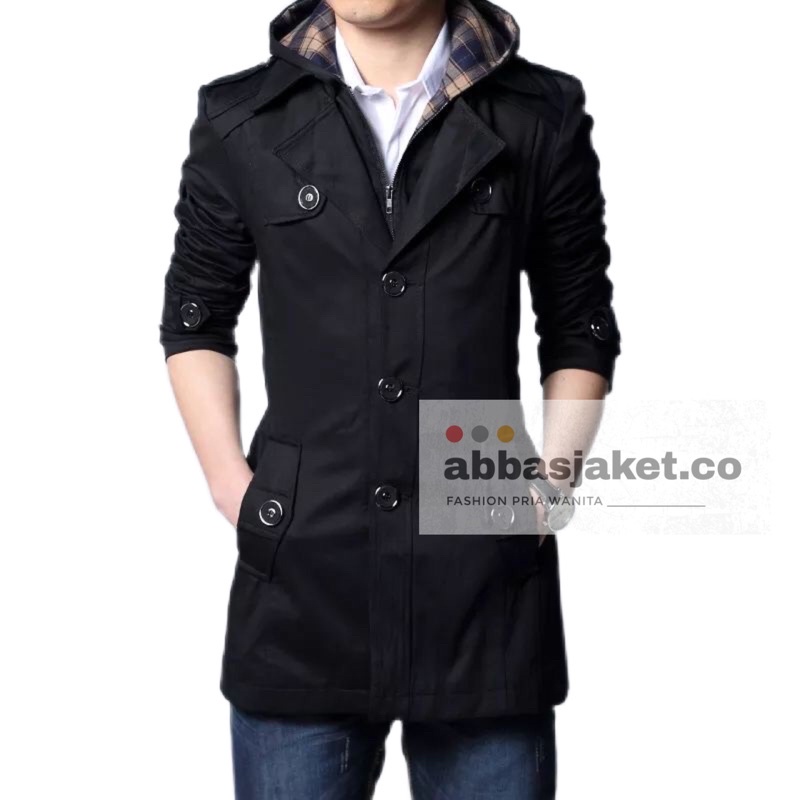Jual Jaket Pria Mantel Tebal Musim Dingin Jubah Panjang Semi Parka Katun Drill | Shopee Indonesia