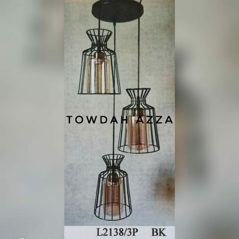 Jual Lampu Gantung 3 susun hitam/Lampu Plafon/Black Series/Lampu Hias ...