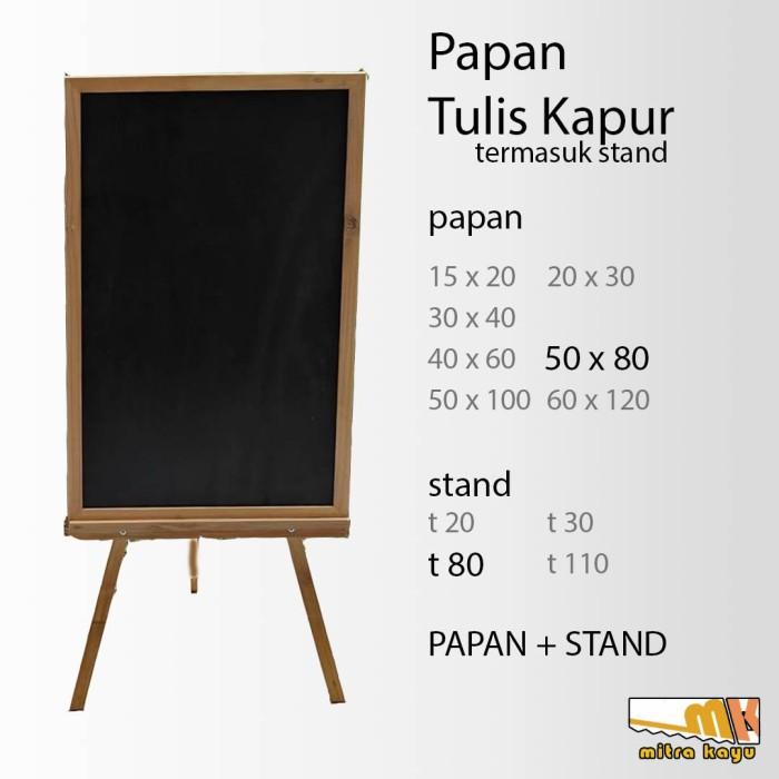 Jual Papan Tulis Kapur Hitam Blackboard Papan Ukuran 50 X 80 Standing ...