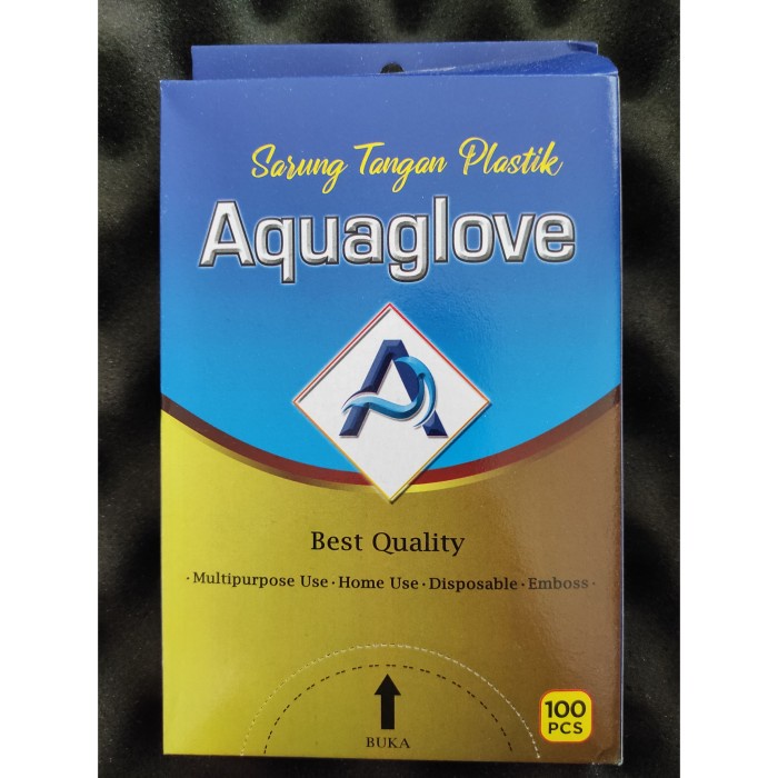 Jual Sarung Tangan Plastik Isi 100 lembar (50 Pasang) Aquaglove Tebal Kotak | Shopee Indonesia