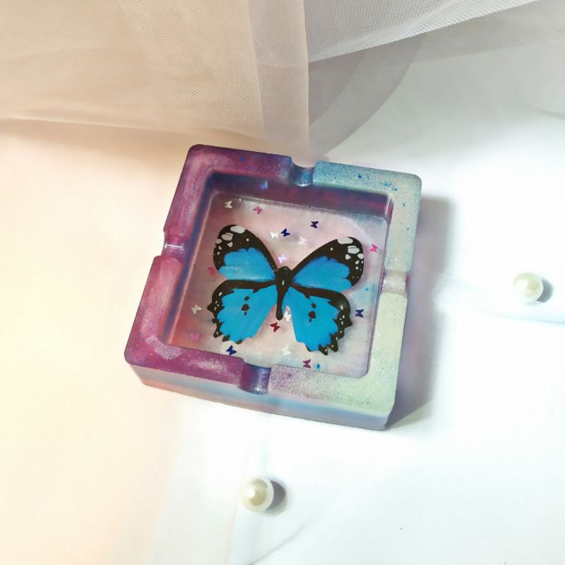 Jual Resin Square Ashtray / Asbak Resin / Resin Art / Hadiah Custom ...