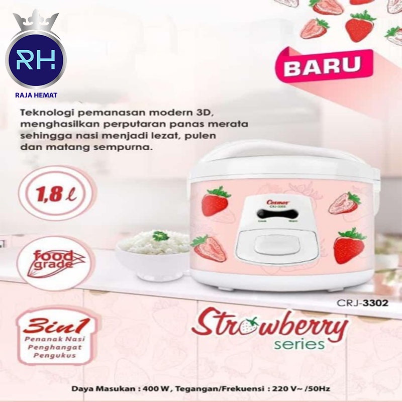 Jual Magic Com Cosmos CRJ 3302 - Rice Cooker Cosmos 1,8 Liter | Shopee ...