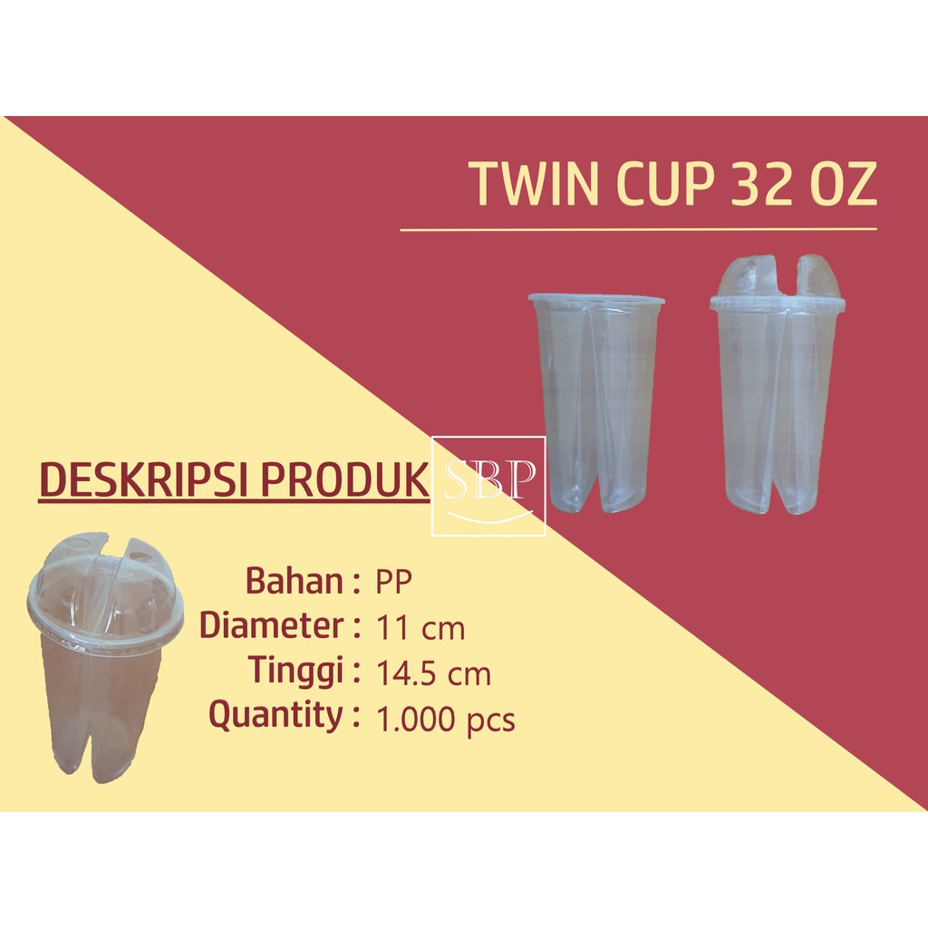Jual Twin Cup 32 oz + Tutup | Shopee Indonesia