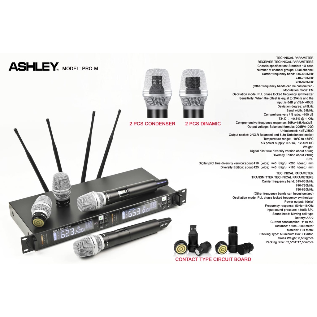 Jual mic wireless ashley pro m condensor dynamic original | Shopee ...