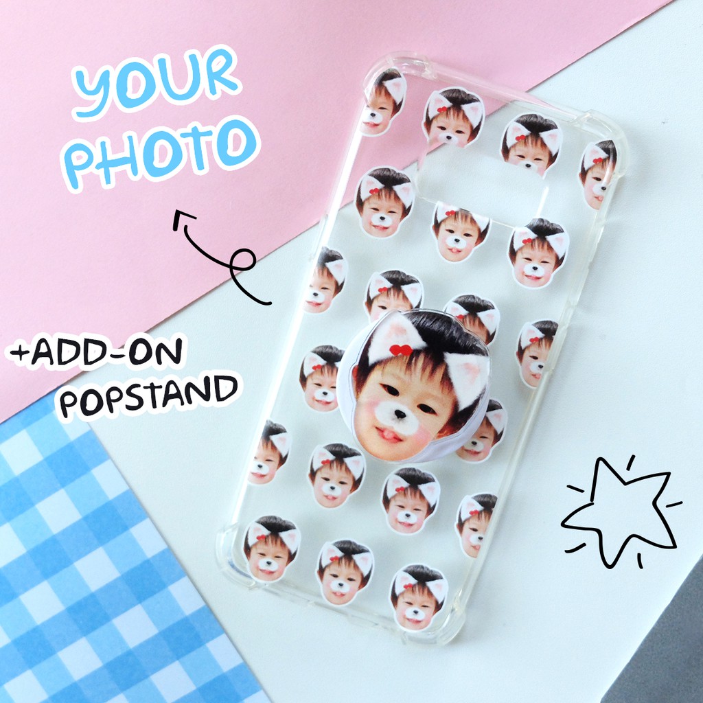 Jual casing softcase + popstand gambar muka custom lucu aneka hape ...