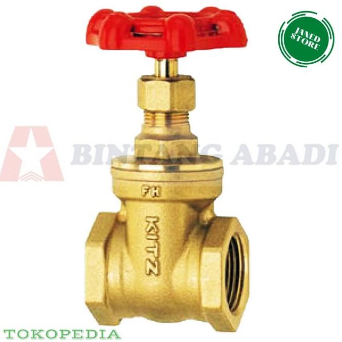 Jual SPAREPART MOTOR 12413 KITZ BRASS GATE VALVE 1 12" THREAD STOP KRAN ...