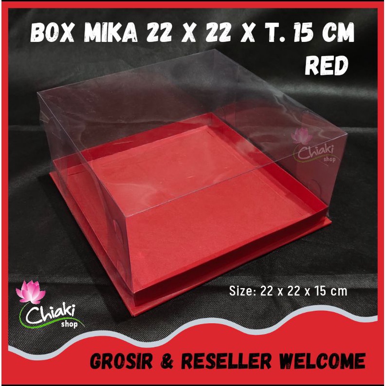 Jual Box Mika RED Uk 22 x 22 x T. 15 cm Cake Pudding Tart Dus Karton ...