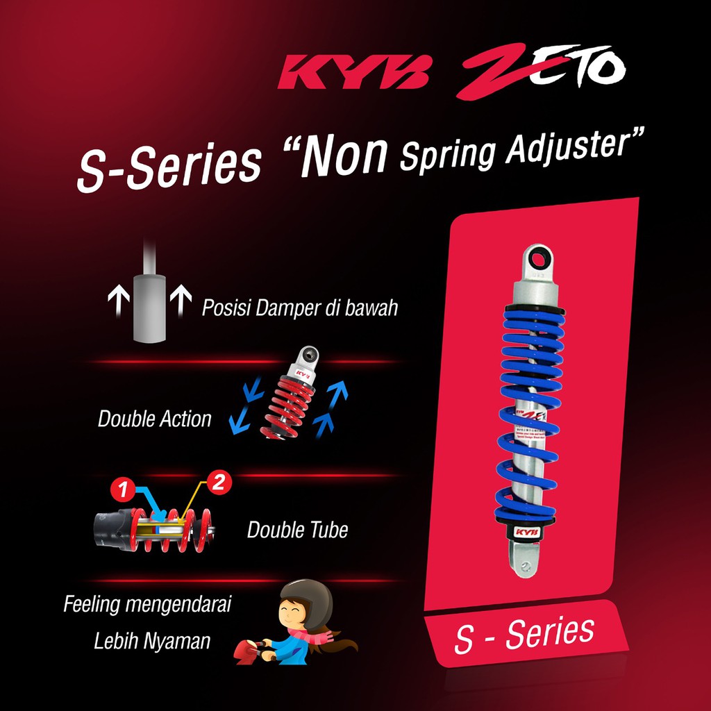 Jual SHOCK BREAKER KAYABA ZETO (S Series) Mio, Xeon, Fino, Vario, Beat, Scoopy, Spacy KYOS ...