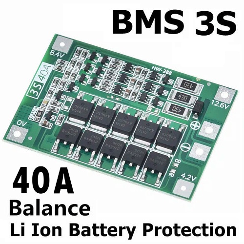 Jual Modul BMS 3S 40A Battery Batterai Batre Lithium Li-ion Charger Cas PCB BMS Protection Board ...