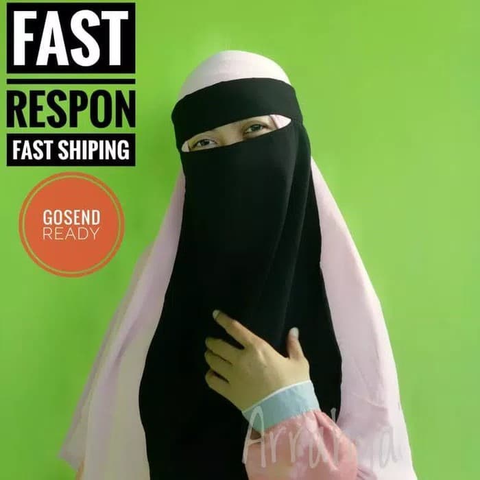 Jual jilbabcadar- niqab cadar bandana hitam wolfis best quality ...