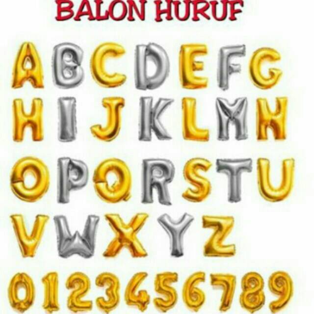 Jual Balon Huruf, Balon Angka Gold dan Silver | Shopee Indonesia