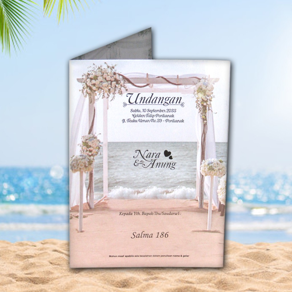 Jual Undangan Desain Salma 186 Pernikahan Tema Pantai Wedding Beach ...