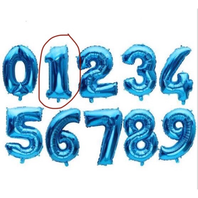 Jual Balon foil angka 1 biru | Shopee Indonesia