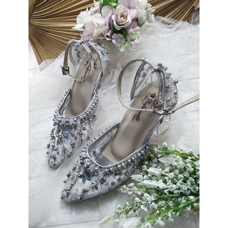 Jual sepatu pesta zaneta silver tali yg cantik dan mewah tinggi 7cm ...