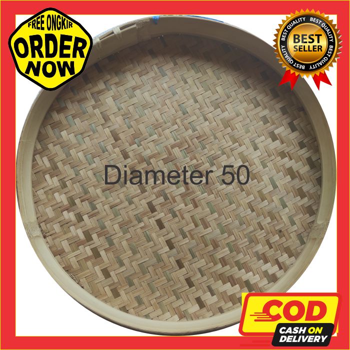 Jual Tampah Bambu Diameter 50 cm / Nampan Bambu | Shopee Indonesia