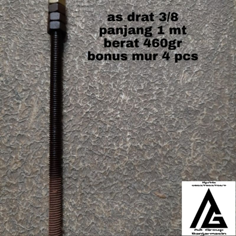 Jual Asdrat 3/8 (10 mm) / Longdrat 3/8 (10 mm) / Stud Bolt 3/8 (10 mm ...