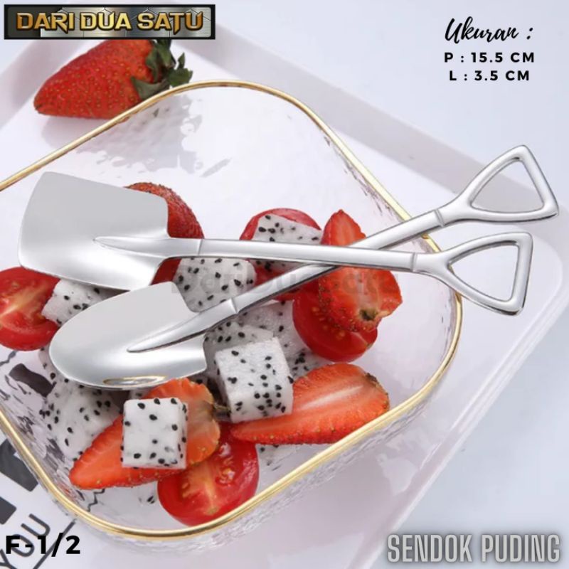 Jual Sendok Pudding Kue Buah Es Krim Stainless Model Sekop | Shopee ...
