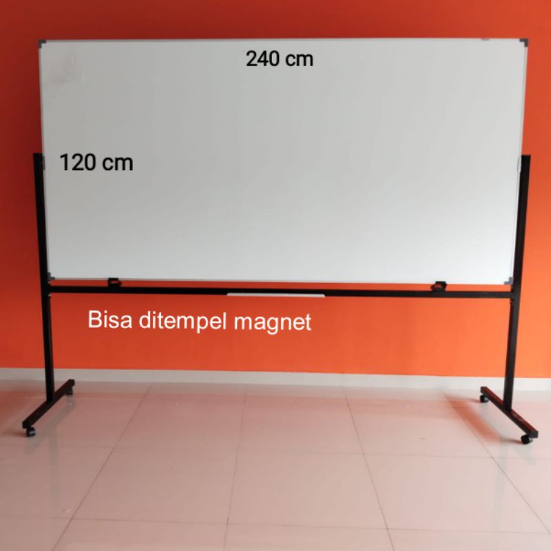 Jual whiteboard kantor standing 120 x 240 cm | Shopee Indonesia