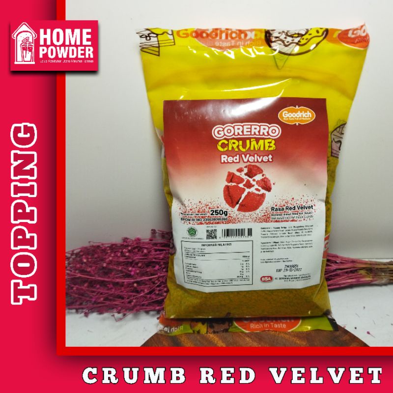 Jual Gorerro Crumb Red Velvet 250g Rempahan Biskuit Rasa Red Velvet ...