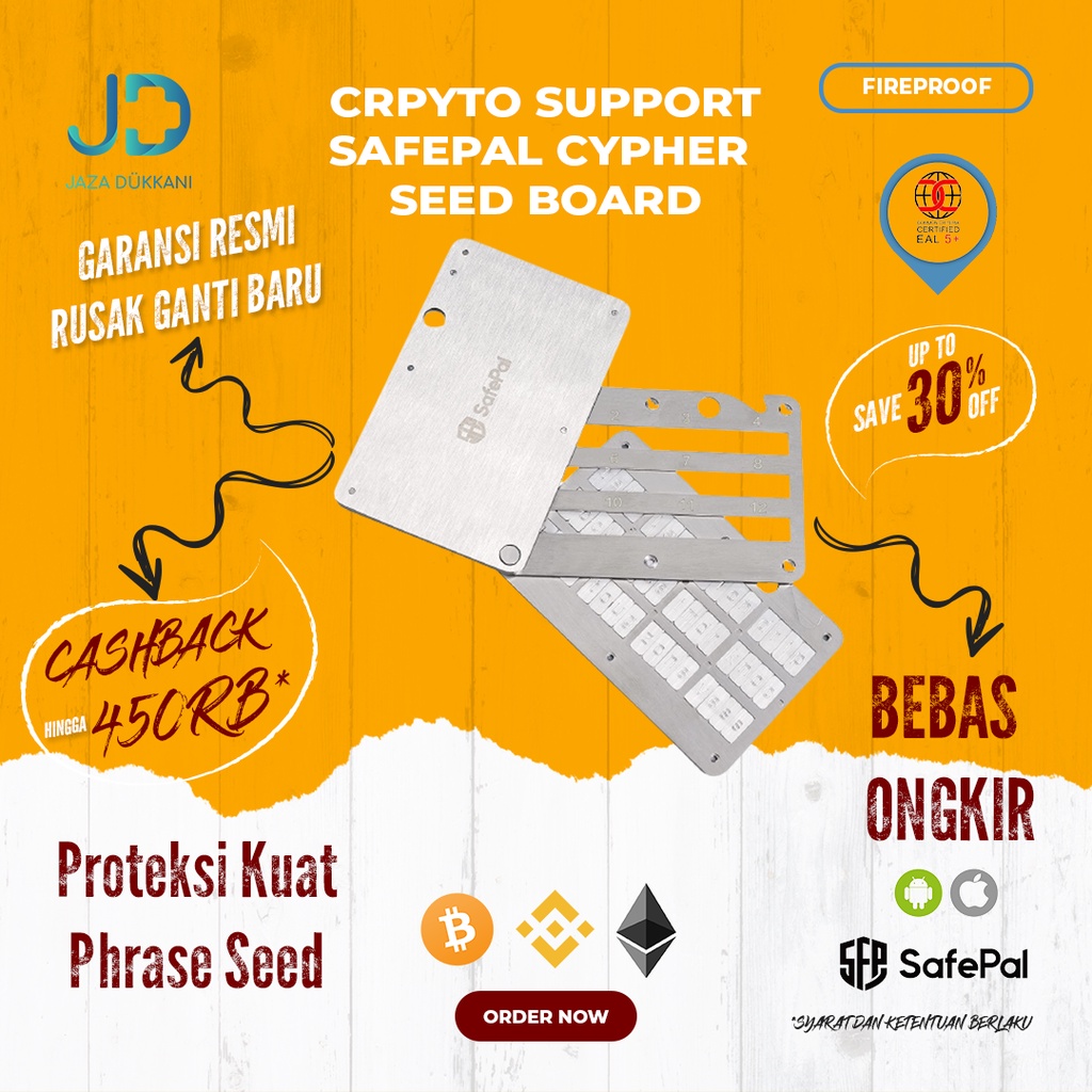 Jual Crypto Wallet Support Safepal Cypher Seed Board - Stainless Steel ...