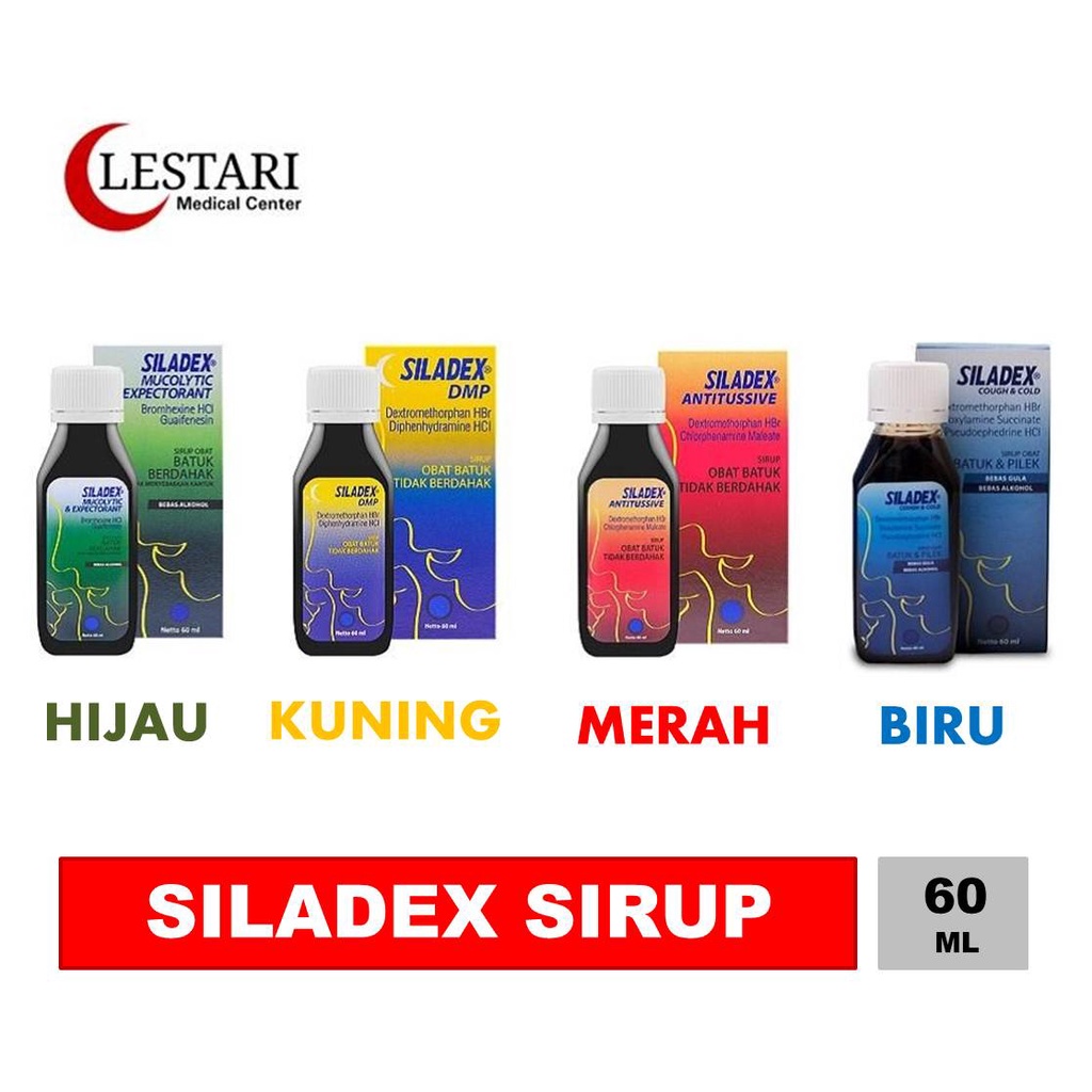 Jual Siladex Sirup 60ml - Ekspektoran (Hijau) / Antitussive (Merah ...