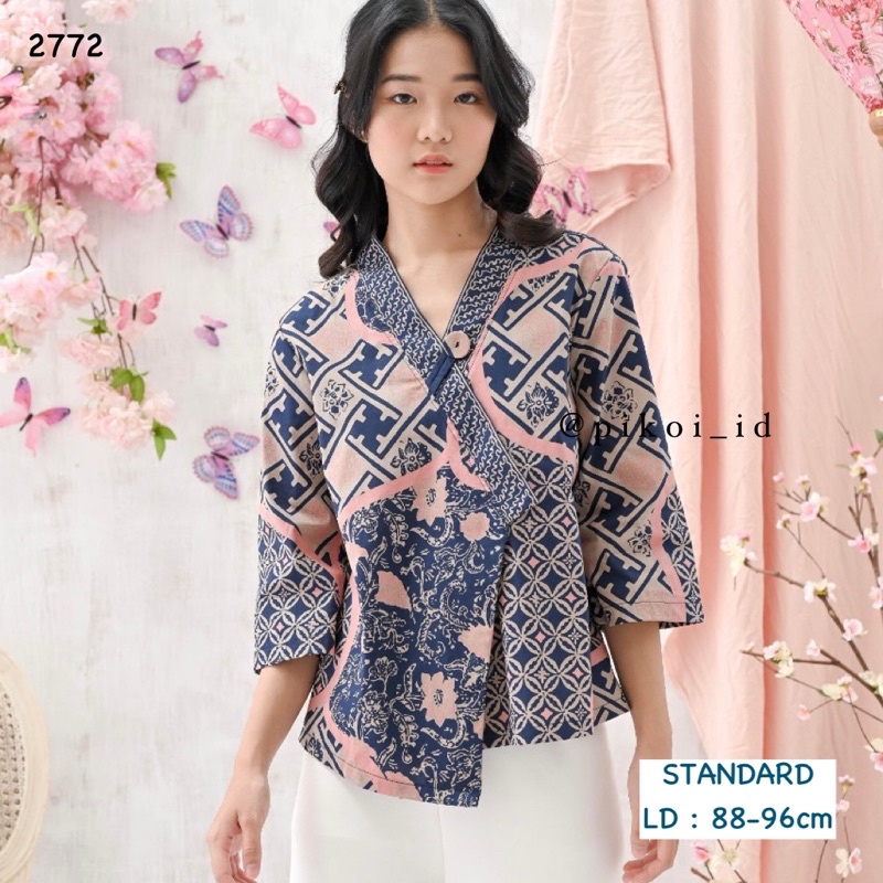 Jual Batik wanita / atasan batik wanita / baju batik kimono wanita modern / seragam kerja kantor ...