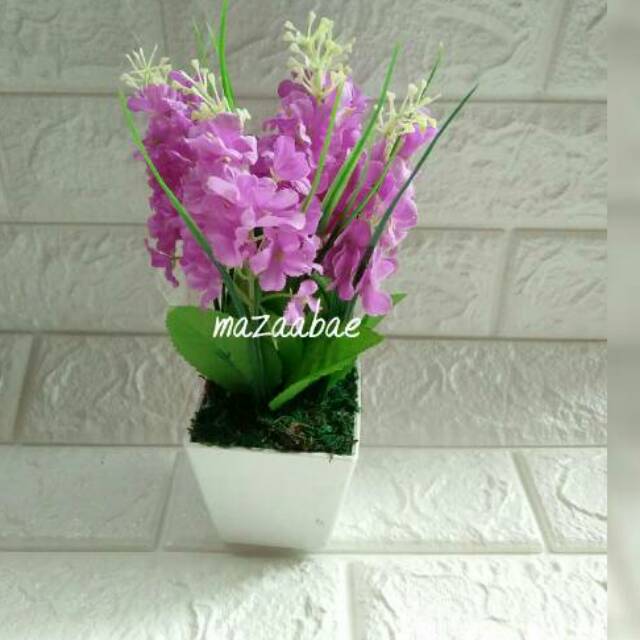 Jual Buket bunga lavender artificial dan vas melamin/shaby chic ...