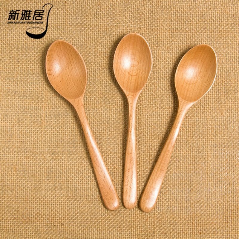 Jual Sendok Kayu Sup Madu Gula Sendok Kayu Makan Korea Wooden Spoon ...