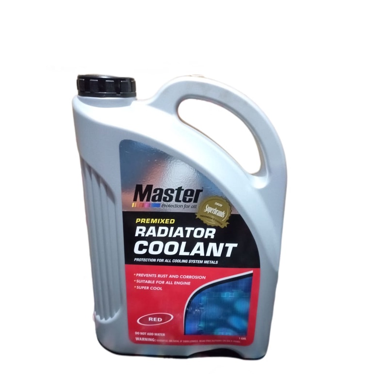 Jual AIR RADIATOR COOLANT MASTER PREMIXED MERAH RED 1 GALON 4 LITER ...