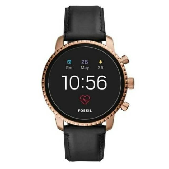 Jual Jam fossil Smartwatch gen 4 explorist black strap leather FTW4017 ...