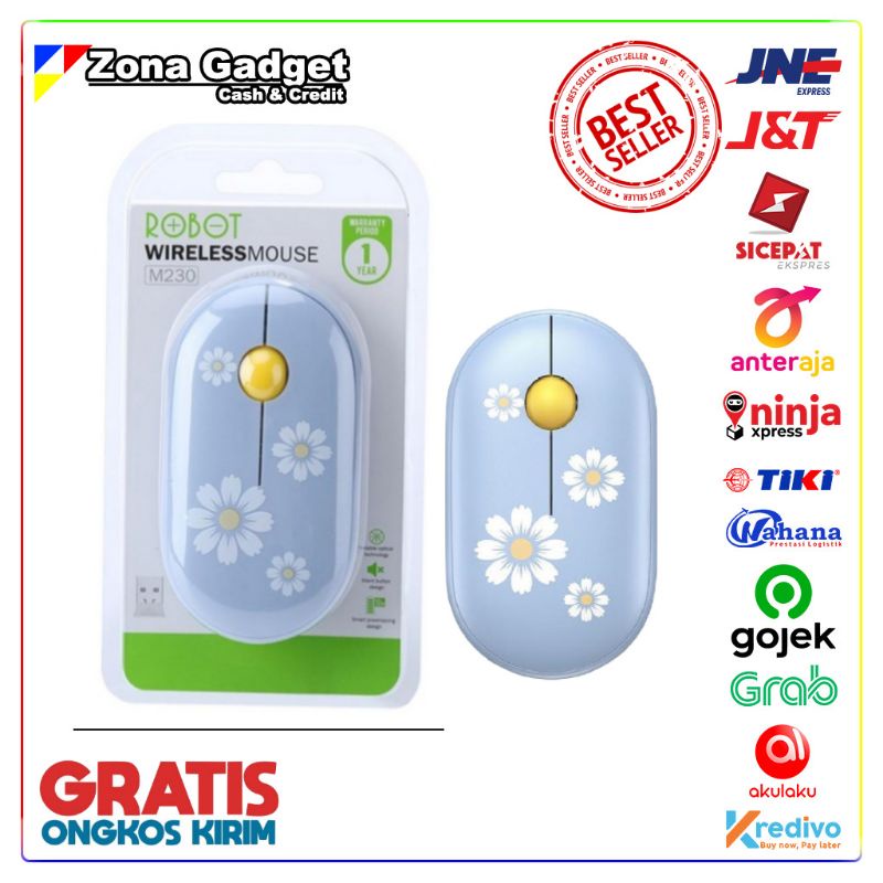 Jual Mouse Wireless Robot Karakter M230 Silent Key Cherry Scroll Flower ...