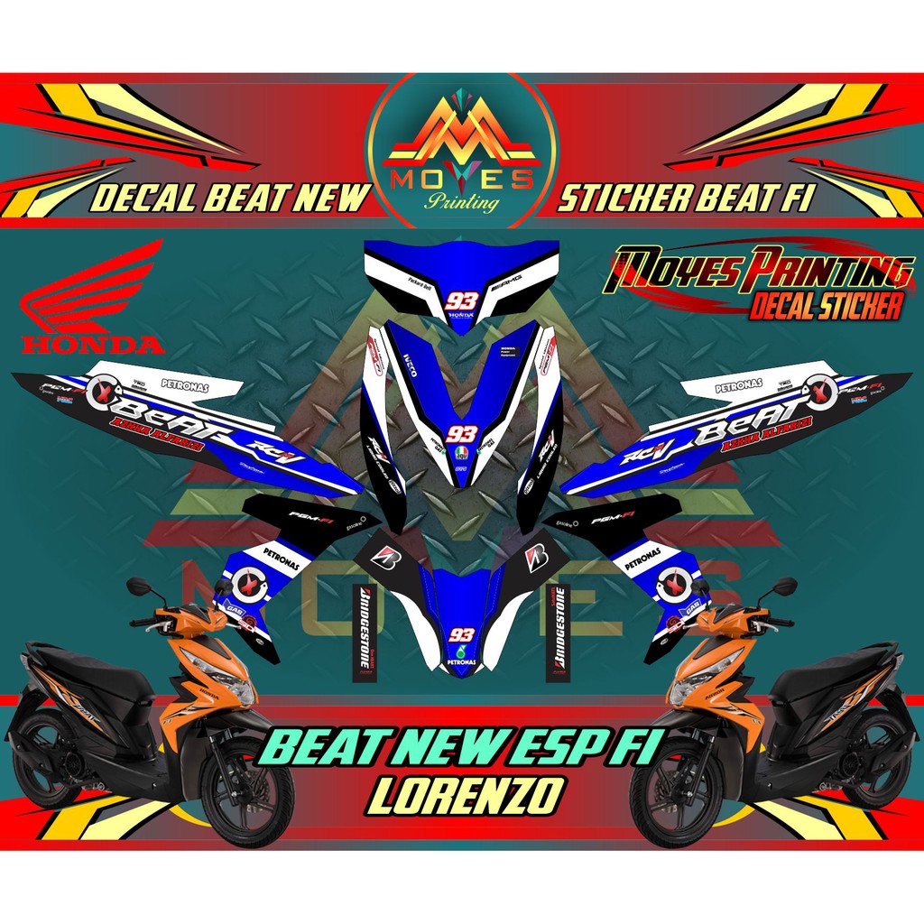 Jual Sticker Full Body Honda Beat New Esp FI - Decal Full Bodi Motor ...