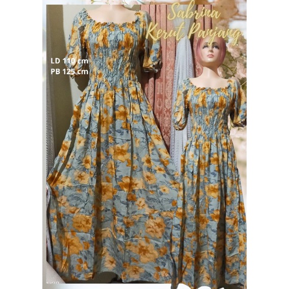 Jual Sabrina kerut panjang // Daster Sabrina Bali // Daster Bali ...