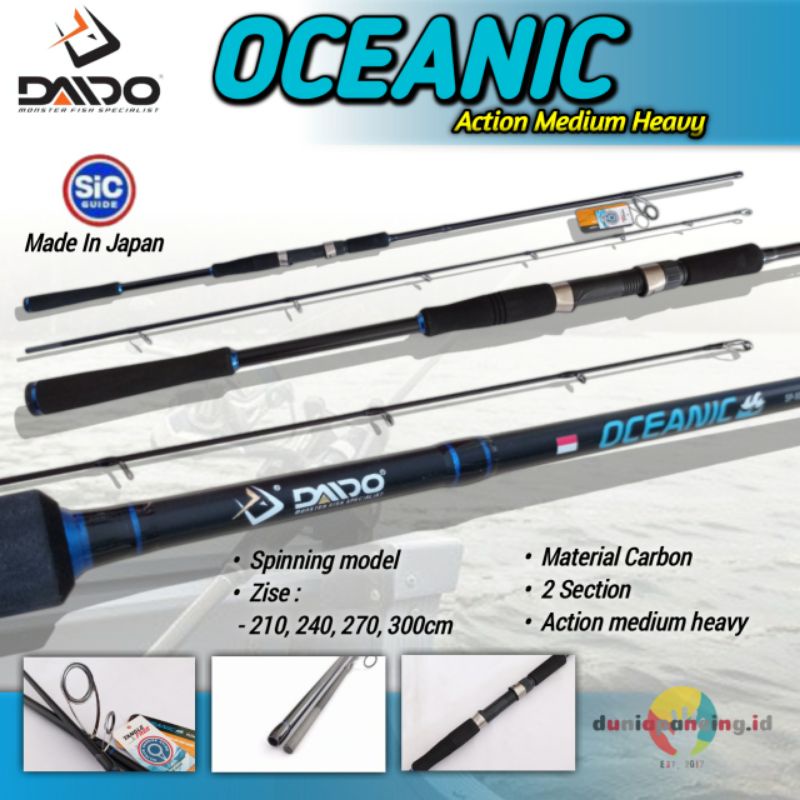 Jual Joran daido oceanic 210 240 270 300 15-30lb medium heavy center join joran popping | Shopee ...